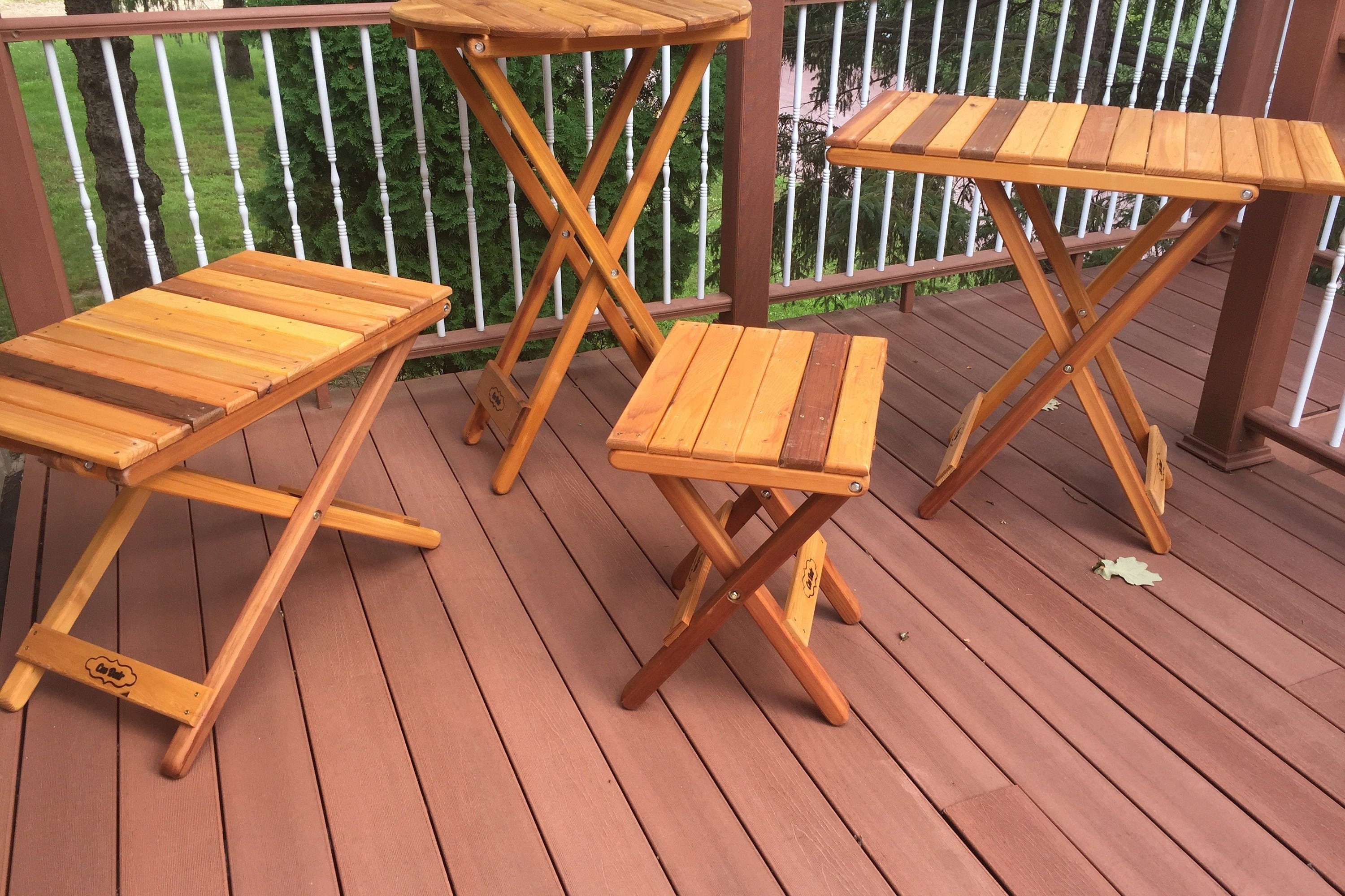 Beachside Table Cedar Folding Table. Cedar Patio Furniture. Camping ...