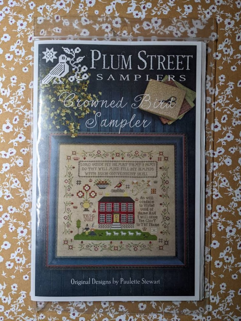 Plum Street Samplers | Crowned Bird Sampler - Etsy