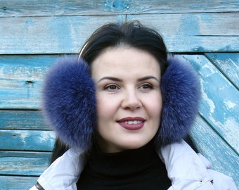 Blue Fox Ear Muffs - Etsy
