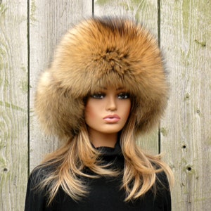 Oversized Raccoon Trapper Hat Women, Fluffy Aviator Hat, Fur Bomber Hat ...