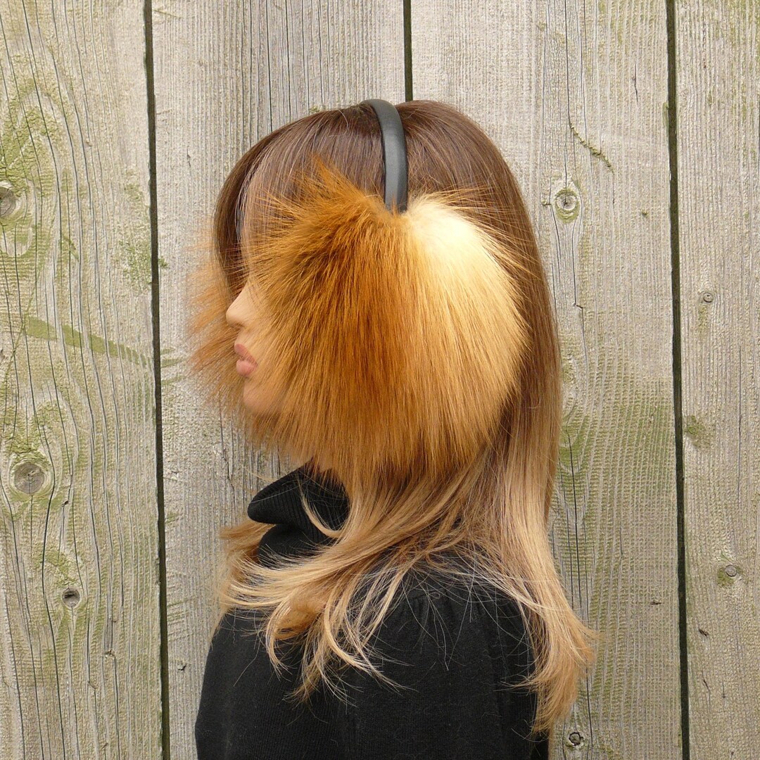 Real Red Fox Fur Earmuffs, Fluffy Ear Muffs for Her, Warm Earmuffs ...