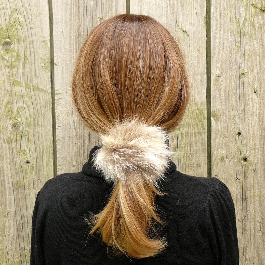 Raccoon Fur Hair Band, Fox Fur Hairband, Fur Hair Scrunchie, Real Fur ...