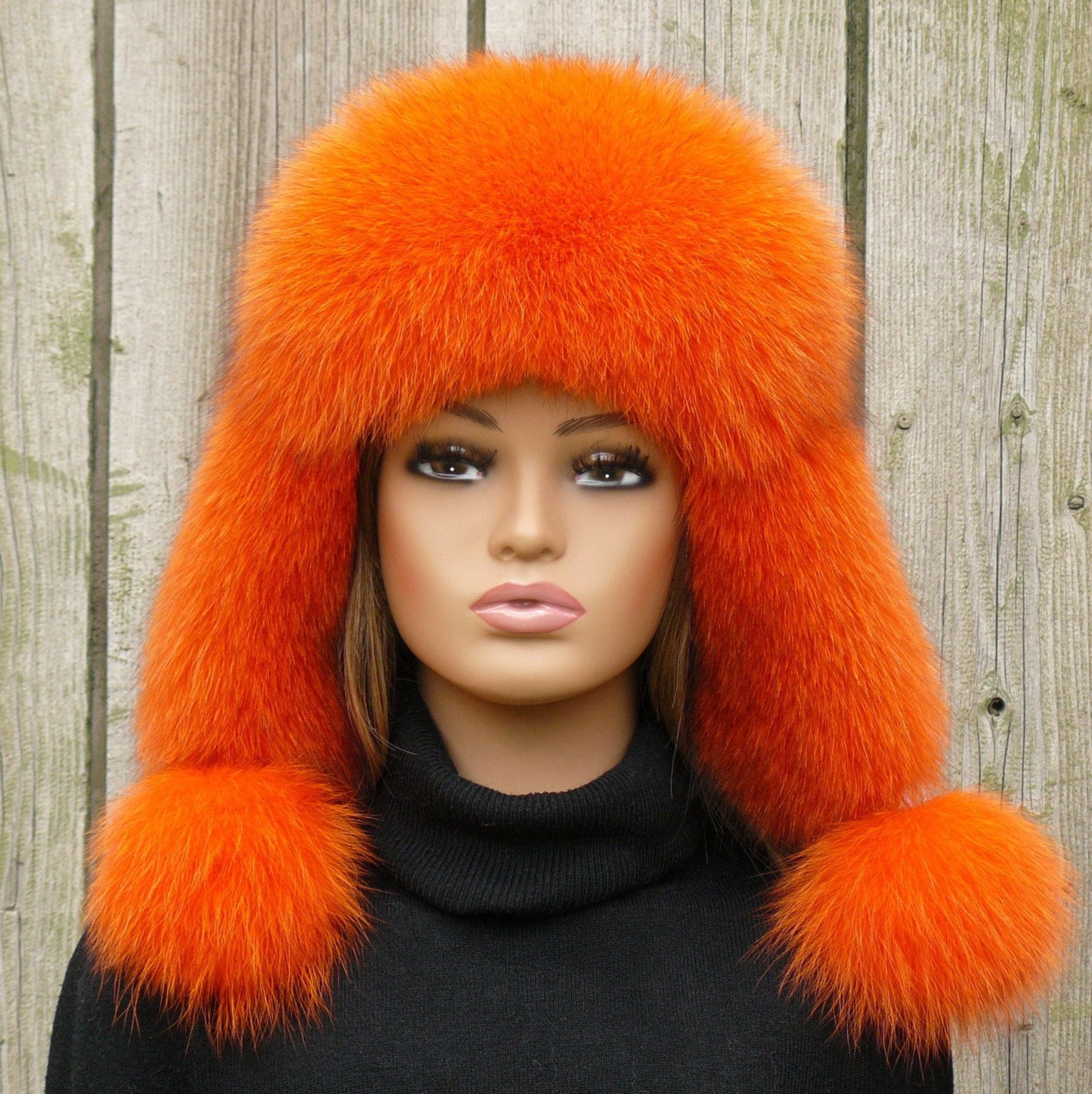 Yellow Fur Hat Women, Fox Fur Trapper Hat, Fur Aviator Hat, Fluffy ...