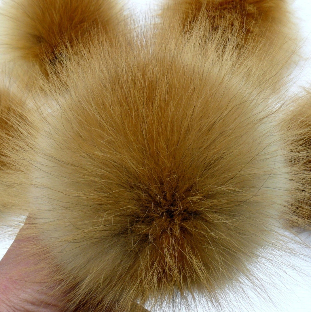 Real Fur Pom Pom for Hat, Fox Fur Pompoms, Furry Ball for Hat, Hat ...