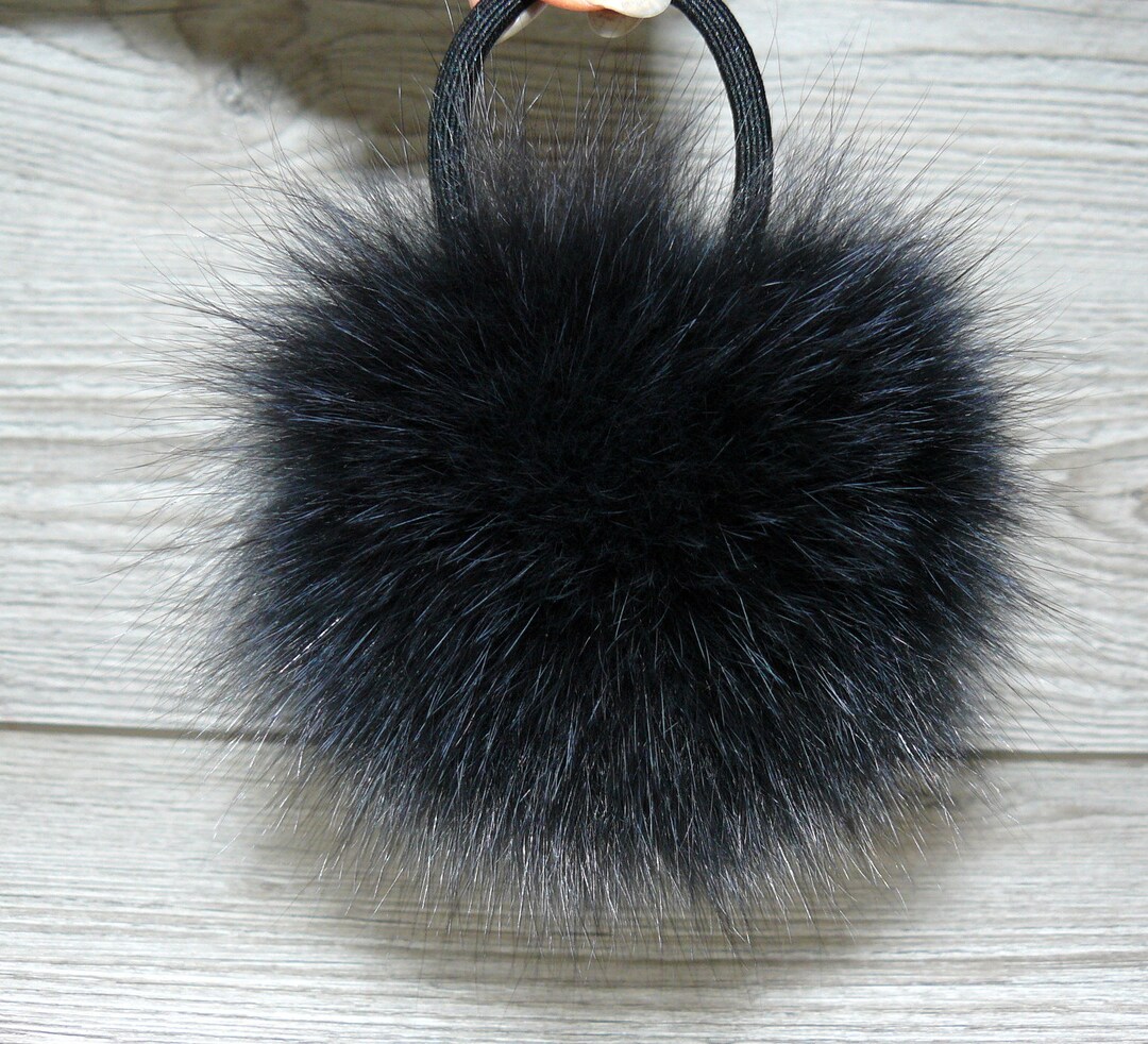 Furry Hair Ties, Real Fur Ponytail Holder, Hair Scrunchies, Hair Rubber ...