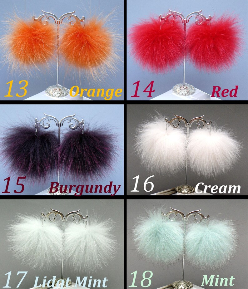 Fluffy Earrings for Women, Dangle Pompom Earrings, White Earrings for ...