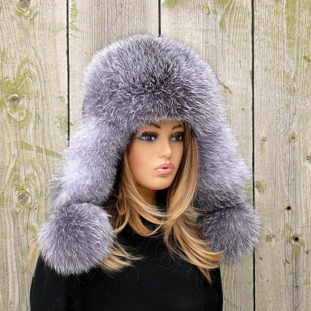 Women's Trapper Hat, Hat With Ear Flaps, Winter Hat, Furry Winter Hat ...