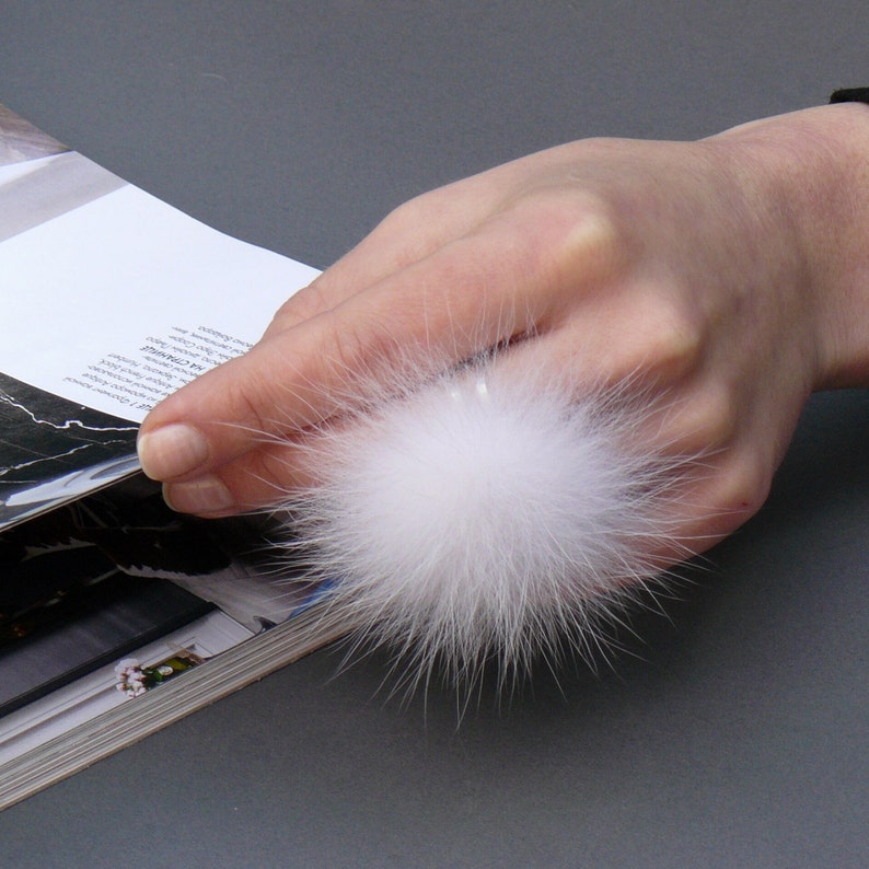 Fur Pompom Ring, Adjustable Fluffy Ring, Real Fur Pom Pom Ring, Cute ...