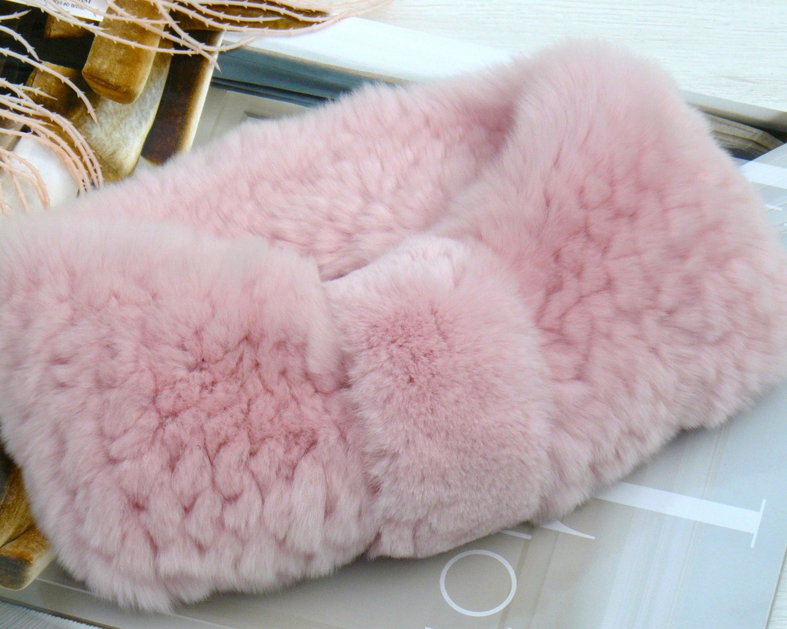 Rabbit Fur Headband Furry Headband Head Wrap Boho Headband - Etsy