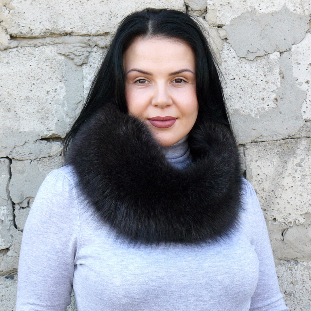 Fluffy Neck Warmer, Fox Fur Collar Women, Fur Snood, Natural Fur Accessories, Fox Fur Scarf ...