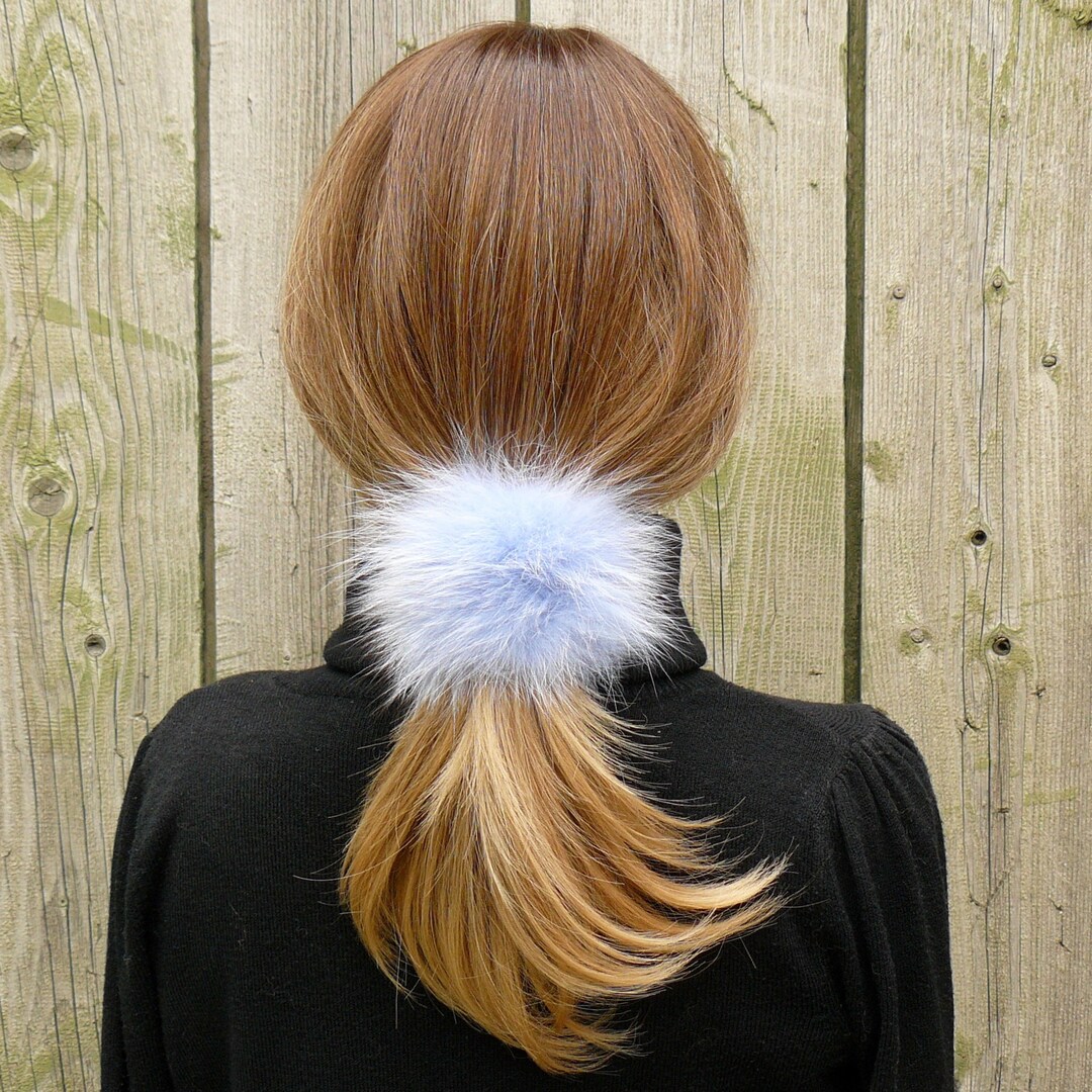 Real Fur Scrunchie, Fox Fur Hairband, Fluffy Hair Ties, Fuzzy Ponytail ...