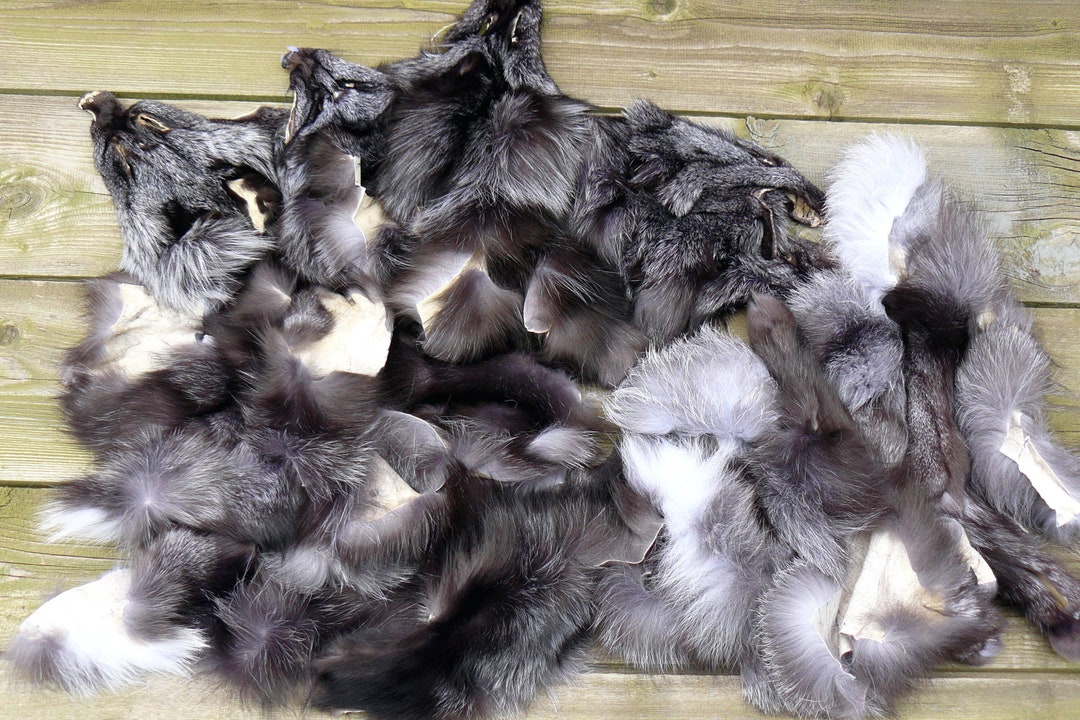 Fox Pelt, Real Fur Scraps, Mix of Real Fur Pieces, Unsorted Natural Fox ...