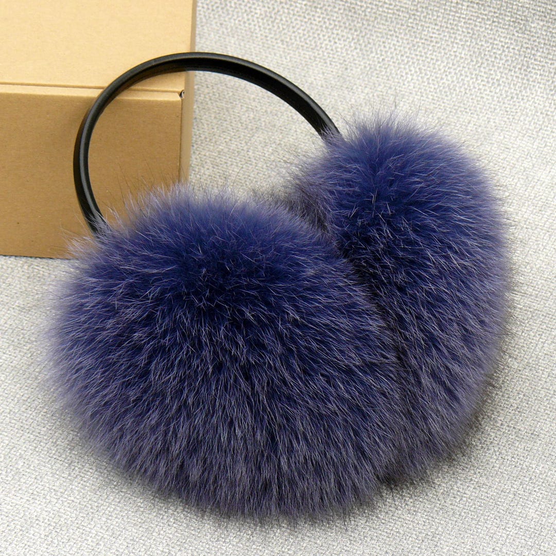 Real Fur Earmuffs for Her, Oversize Earmuffs, Large Fluffy Ear Muffs ...