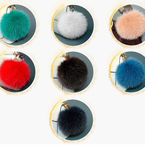 Fox Fur Ball Keychain - Etsy