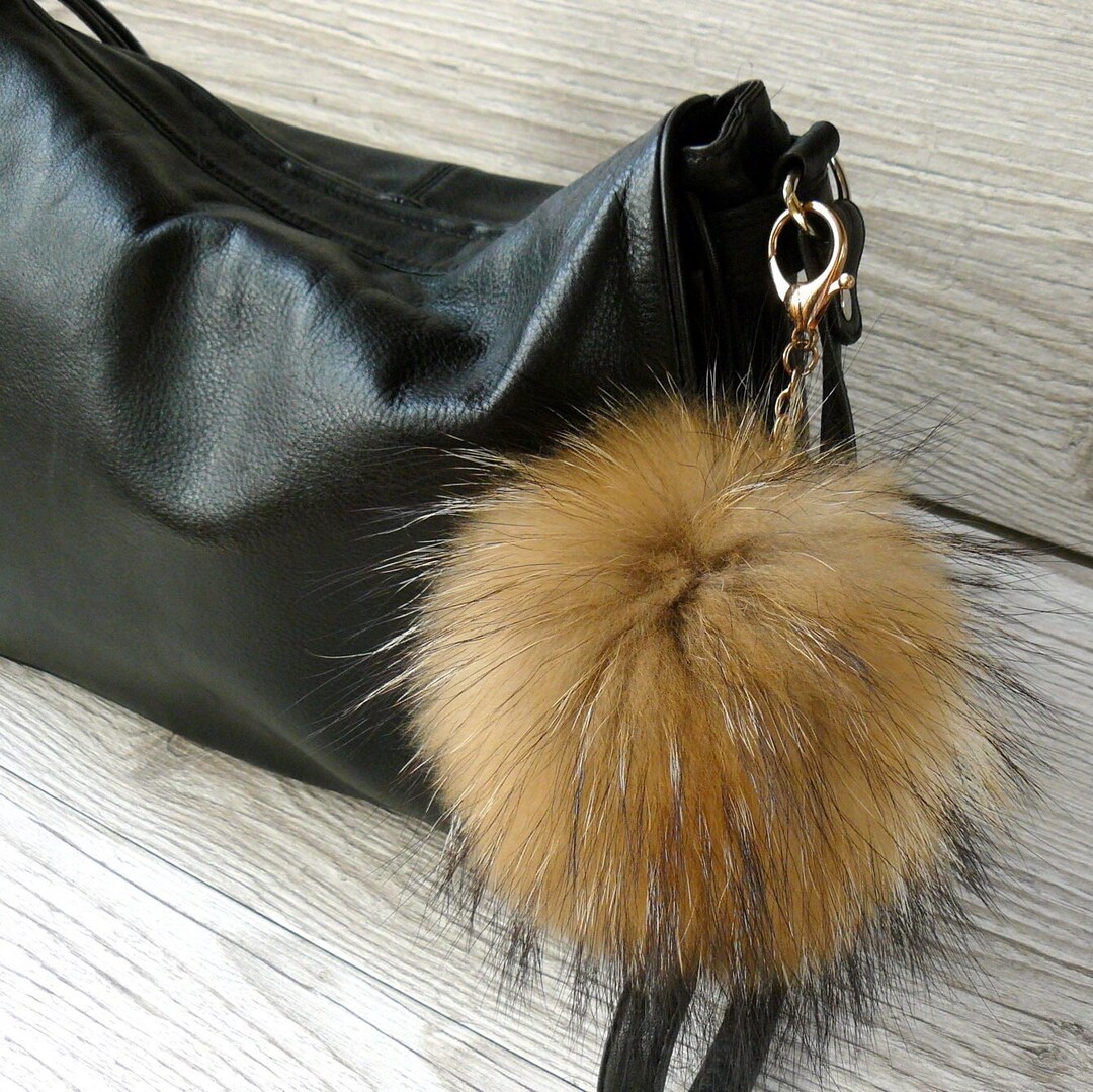 Fluffy Pom Pom Keychain, Furry Key Fob, Fur Keychain Bag Charm, Fur ...