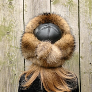 Oversized Raccoon Trapper Hat Women, Fluffy Aviator Hat, Fur Bomber Hat ...