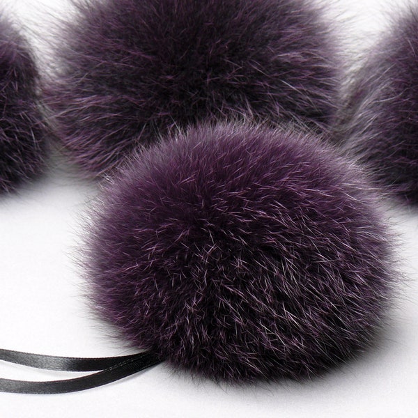 Fox Fur Pom Pom Hat - Etsy