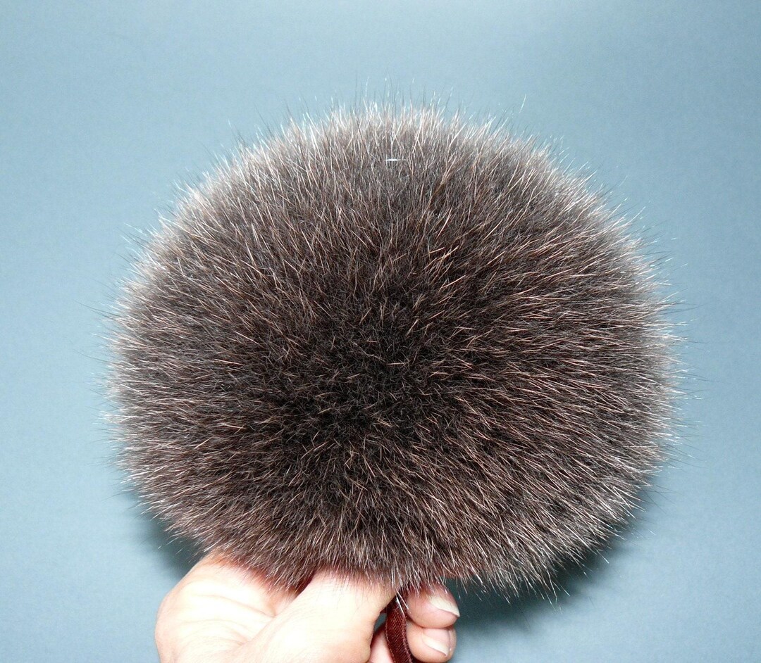 Real Fur Pom Pom, Mocha Brown Pompom for Hat, Furry Ball for Beanies ...