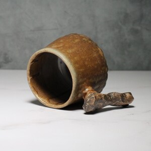 Handmade Rustic Stoneware Mug – Brown Ceramic Coffee Cup With Driftwood ...