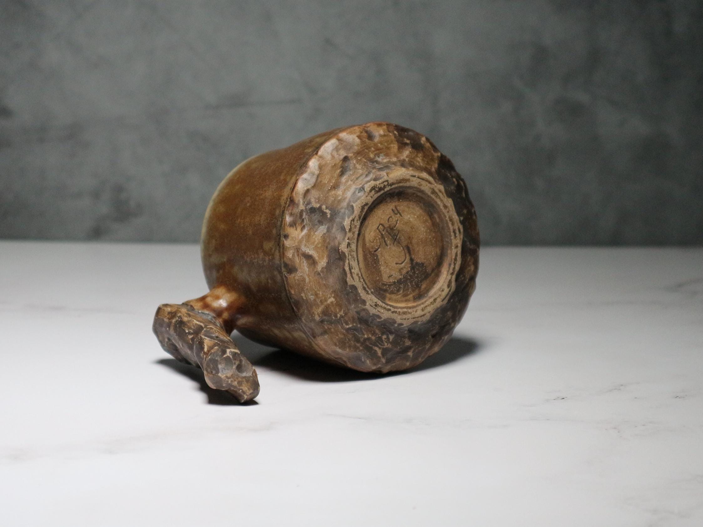 Handmade Rustic Stoneware Mug – Brown Ceramic Coffee Cup With Driftwood ...