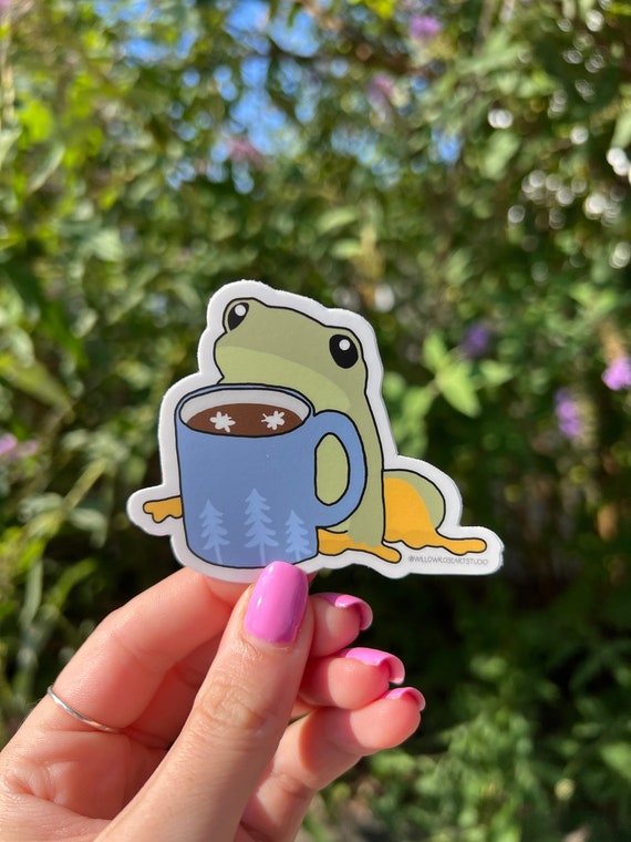 Hot Chocolate Frog Vinyl Sticker - Etsy