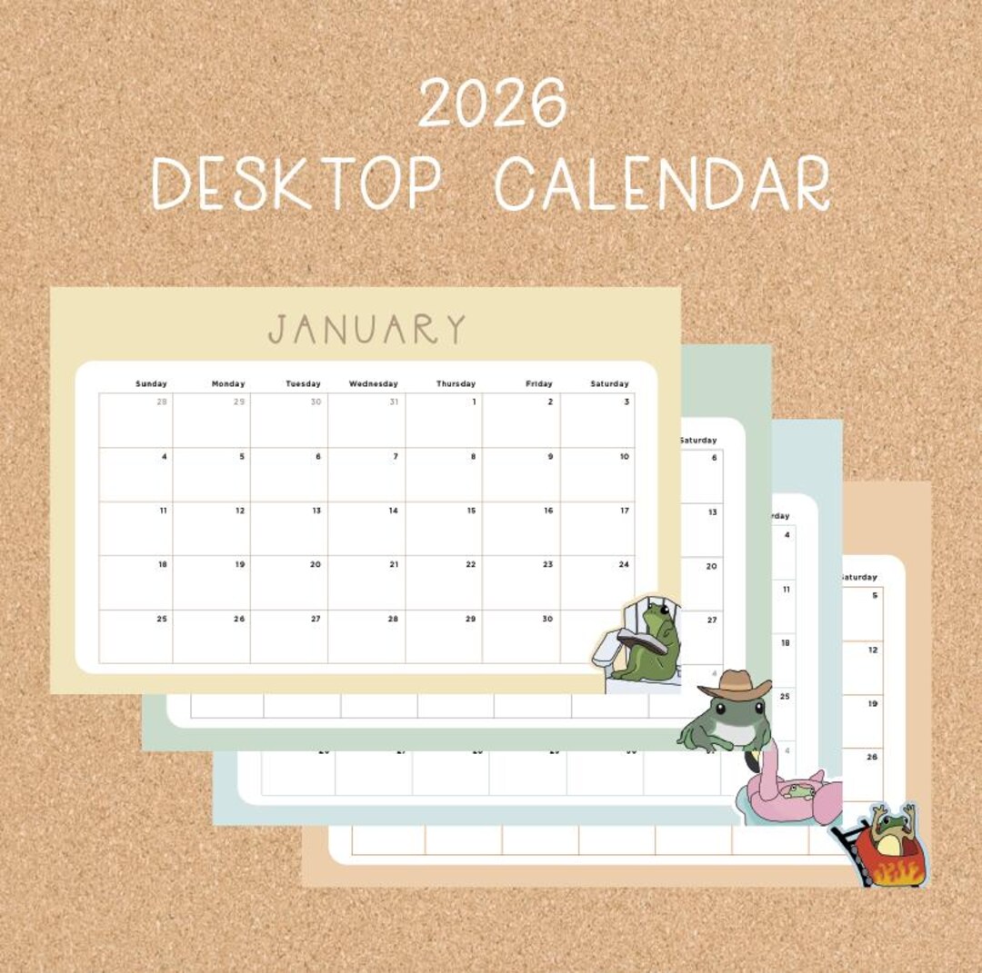Frog Summer Fun Calendar - Etsy