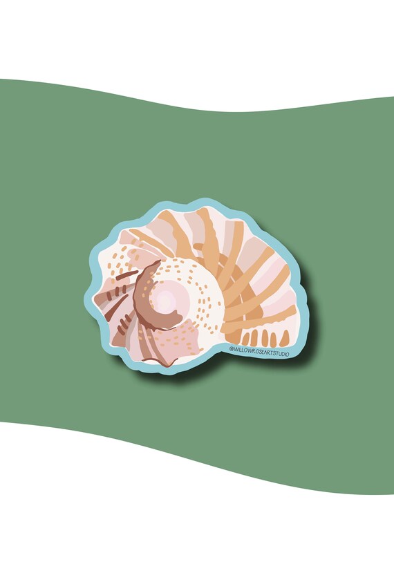 Seashell Vinyl Sticker | Etsy