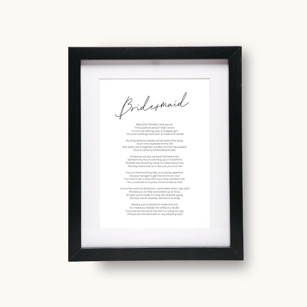 Bridesmaid Poem - Etsy