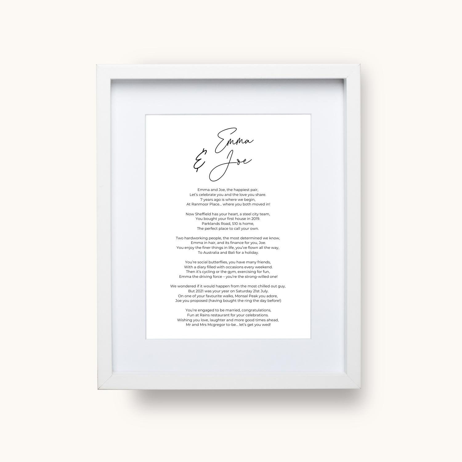 Bespoke Engagement Poem - Etsy