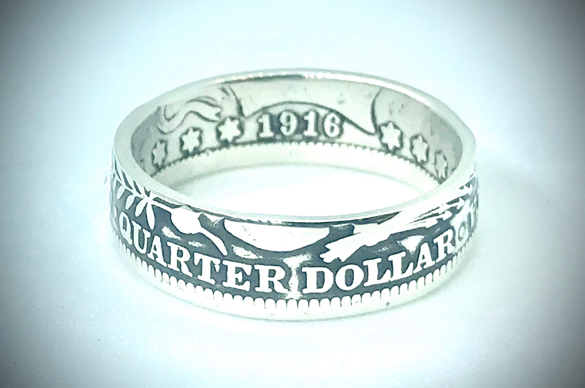 Barber Quarter Dollar Coin Ring - Etsy