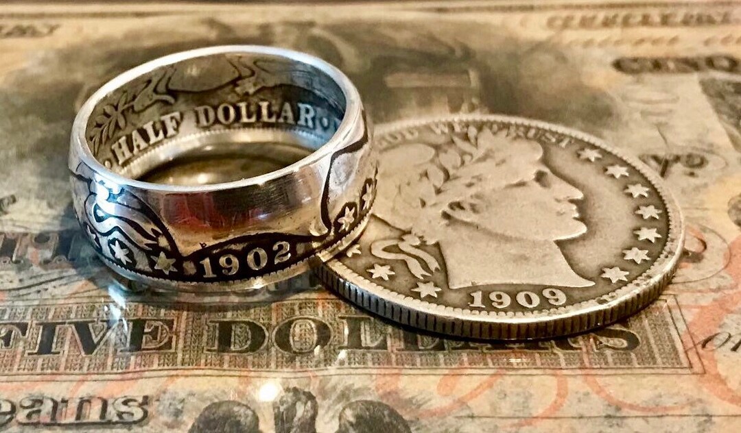 Barber Half Dollar Silver Coin Ring - Etsy