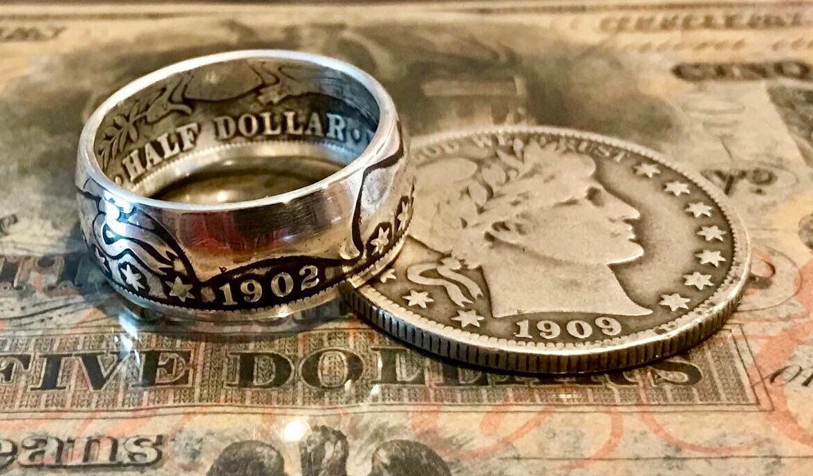 Barber Half Dollar Silver Coin Ring - Etsy