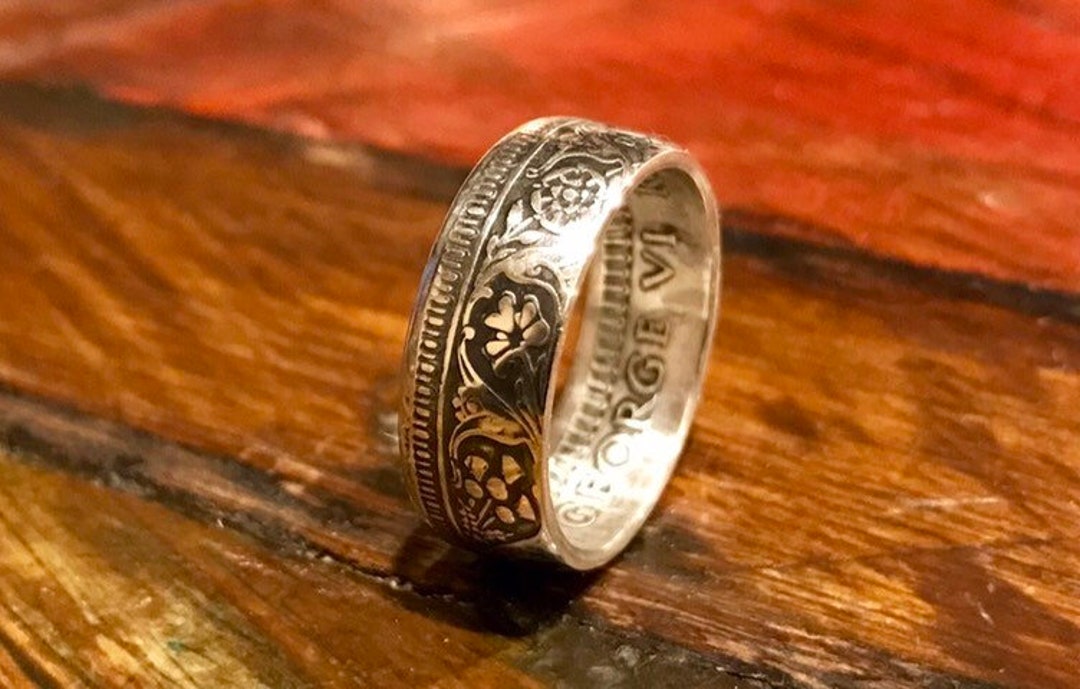 Silver Half Rupee Coin Ring - Etsy