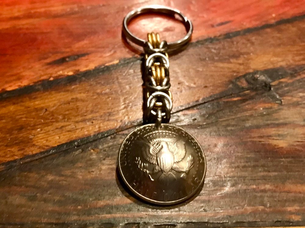 JFK Half Dollar Keychain - Etsy