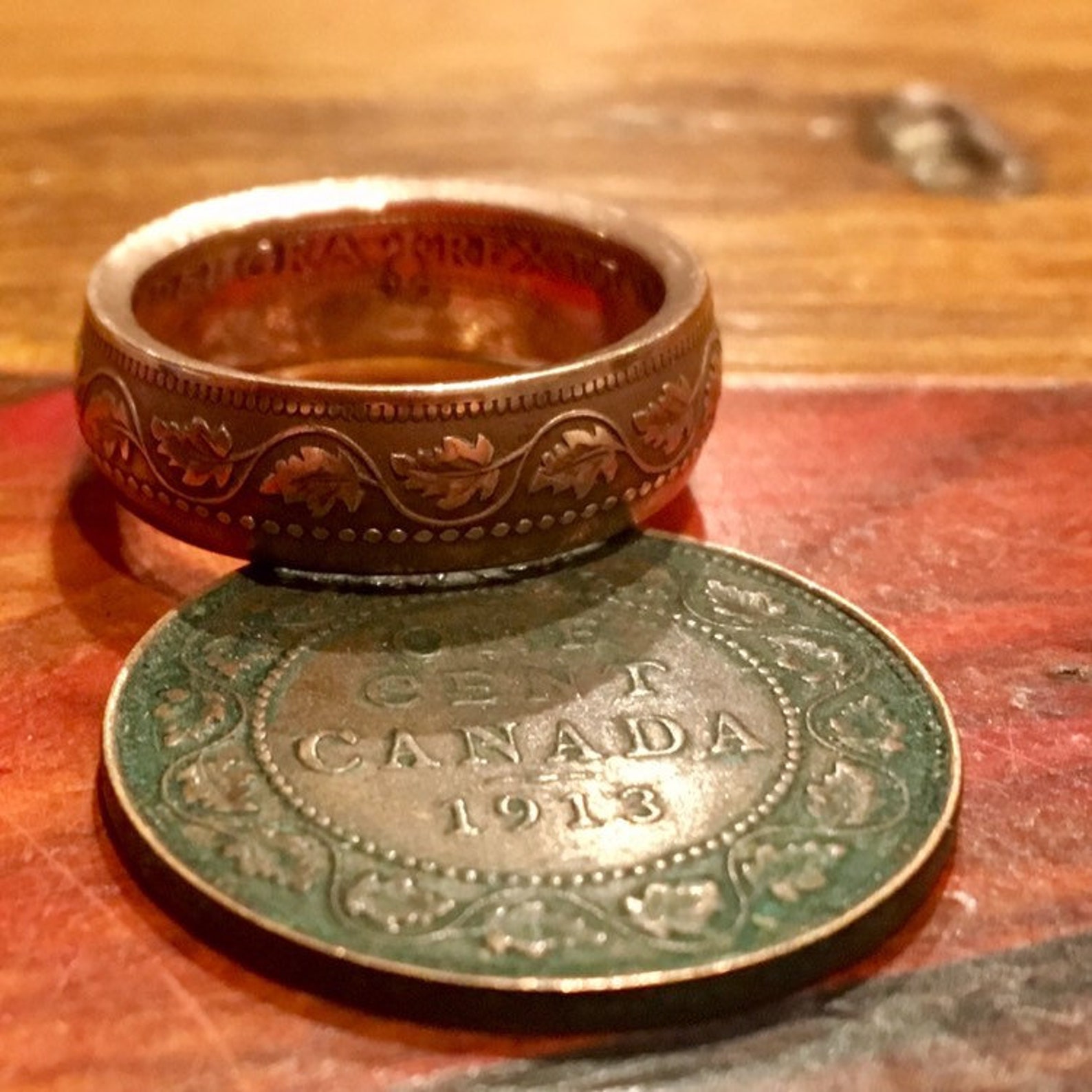 Canadian Large Cent Coin Ring - Etsy