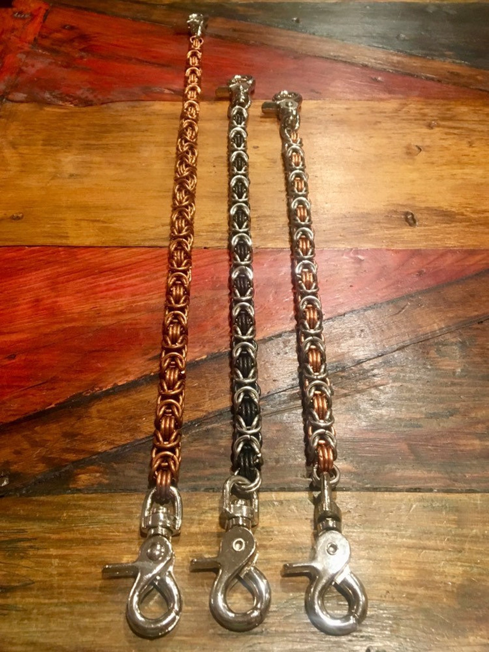 BYZANTINE Chainmaille Weave Wallet Chain - Etsy