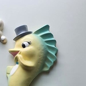 Kitsch Gentleman Fish Wall Plaque - Vintage Style, Mid-century ...