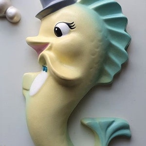 Kitsch Gentleman Fish Wall Plaque - Vintage Style, Mid-century ...