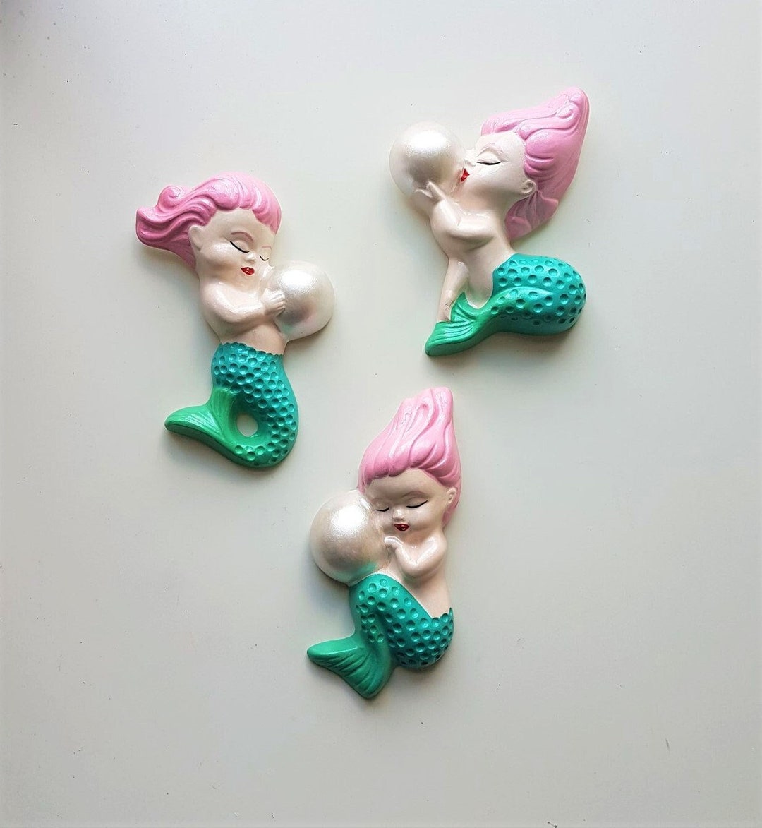 Design Your Own Set of Merbabies! - Kitsch Wall Plaques, Vintage Style ...