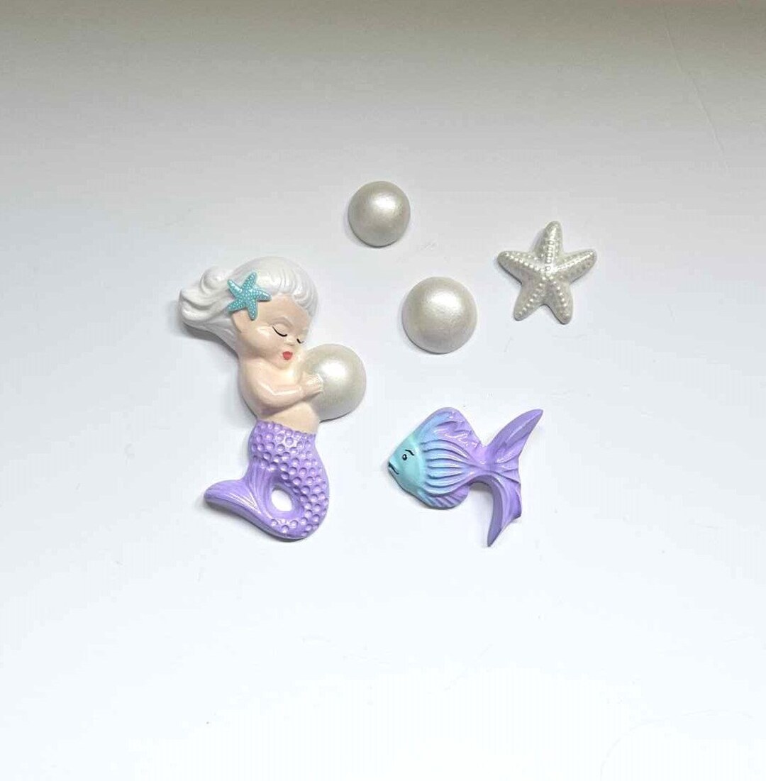 Kitsch Mermaid and Fish Wall Plaque Set - Vintage Style, Mid-century ...
