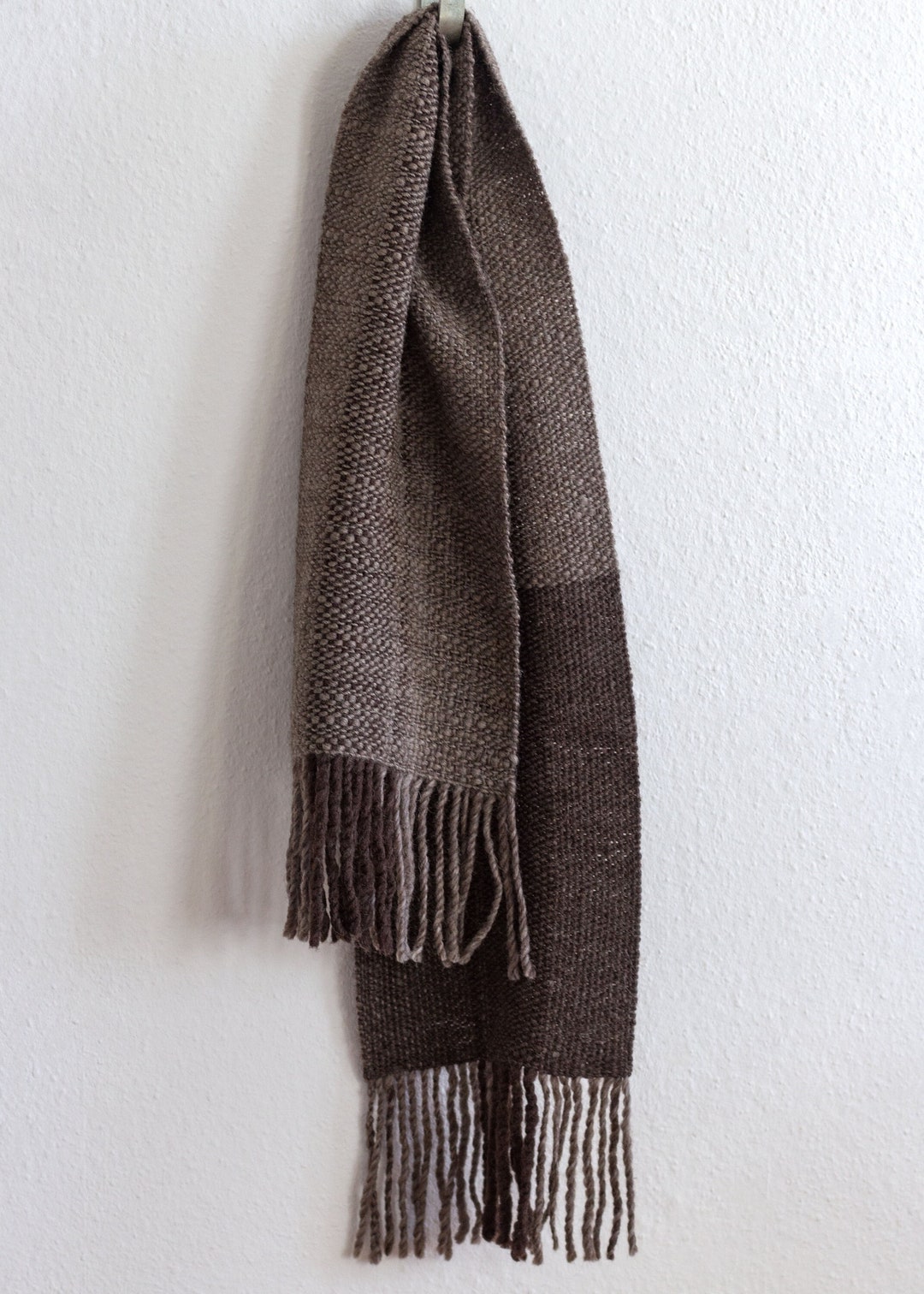Handwoven Un-dyed Scarf, 100% Natural Wool From Argentina, Natural ...
