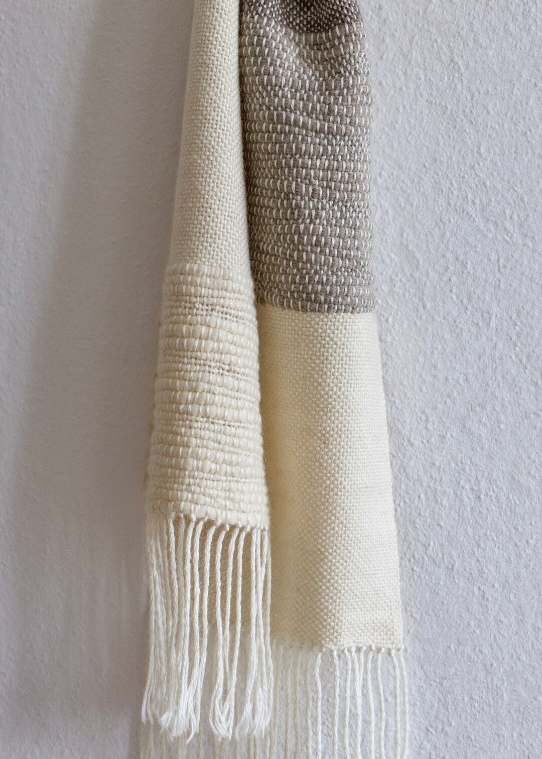 Handwoven Scarf of Llama and Sheep Wool From Argentina. Un-dyed Colours ...