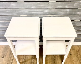 White Vintage End Table - Etsy