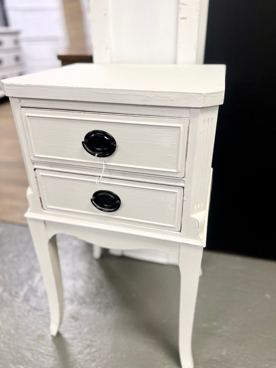 Gorgeous White Hand Painted Nightstand - Etsy