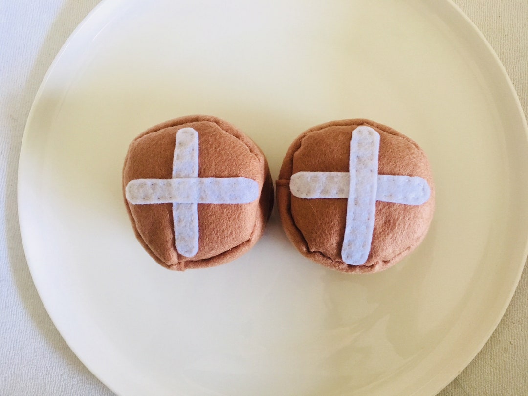 Felt Hot Cross Buns, Play Food, Felt Food, Pretend Food, Play Kitchen ...