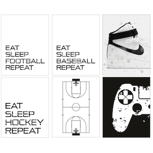 8 Inspirational Sports Quotes, Black&white Print Set, Teen Room Decor ...