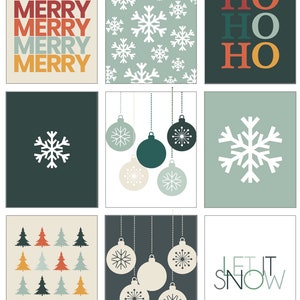 20 Christmas Printable Wall Art, Printable Holiday Wall Art, Christmas ...