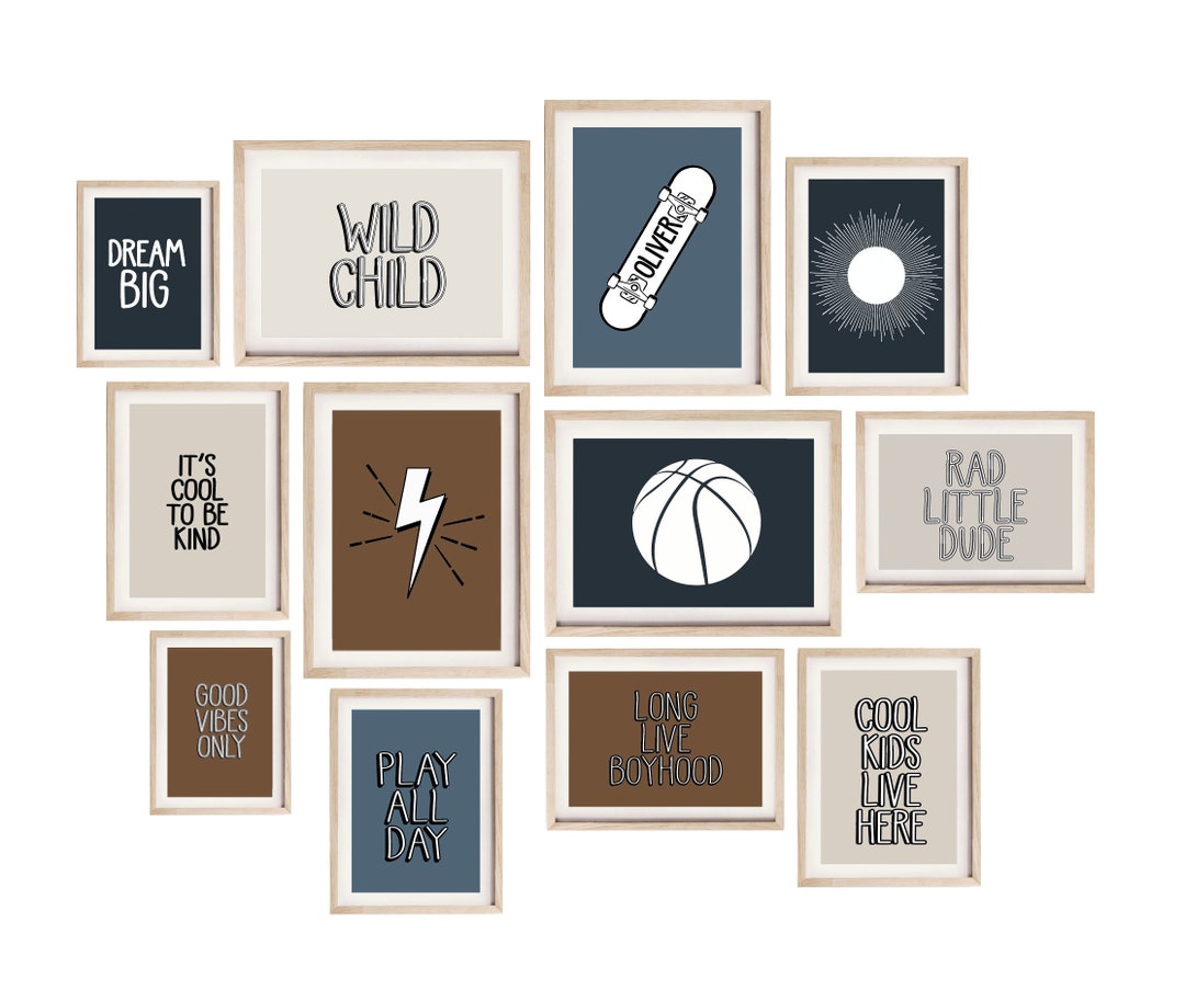 42 Young Boys Print, Boys Room Art, Boys Wall Decor, Playroom Art Set ...