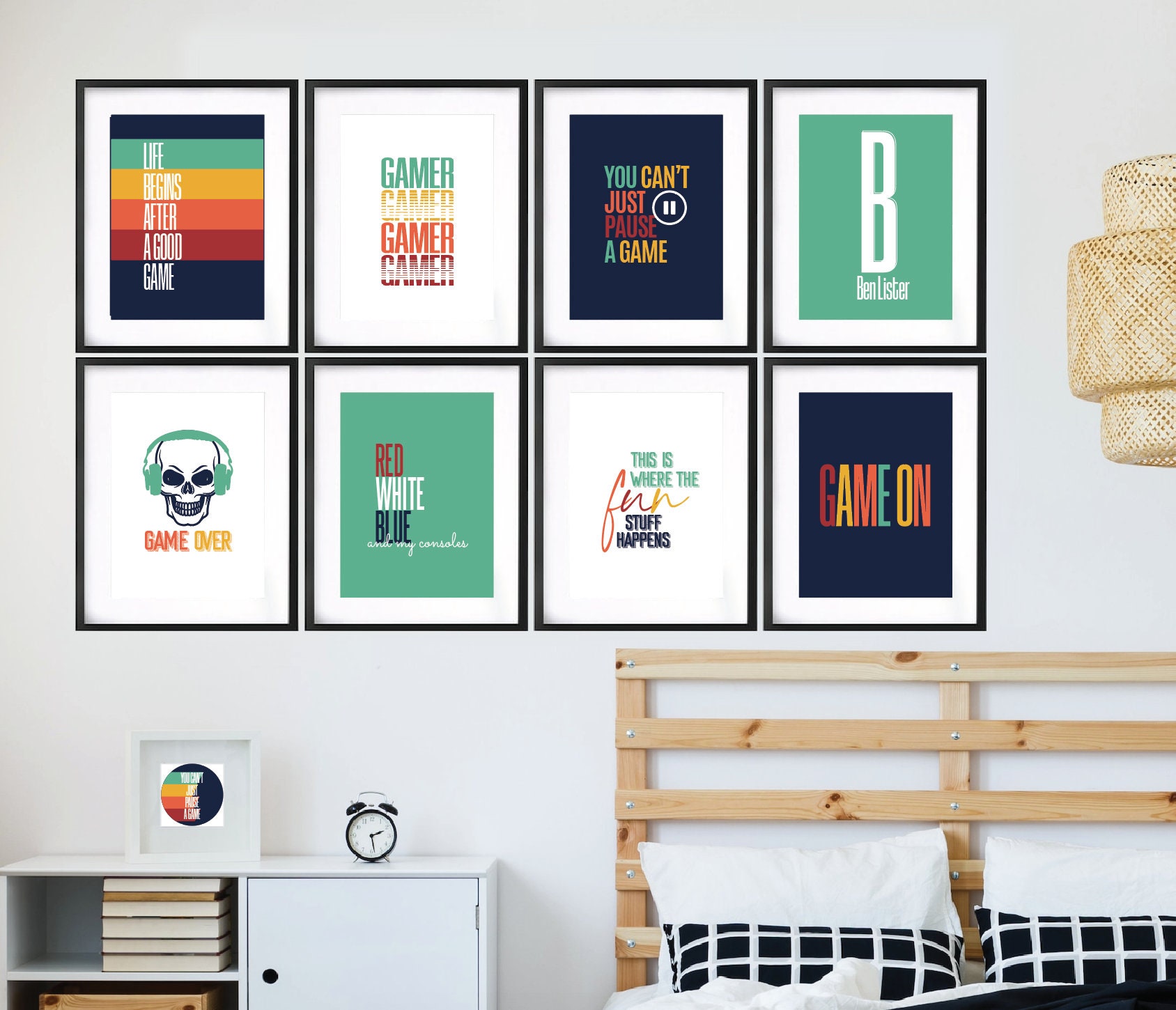 26 Gamer Print Set Gamer Boy Room Decor Boy Bedroom Wall Art - Etsy