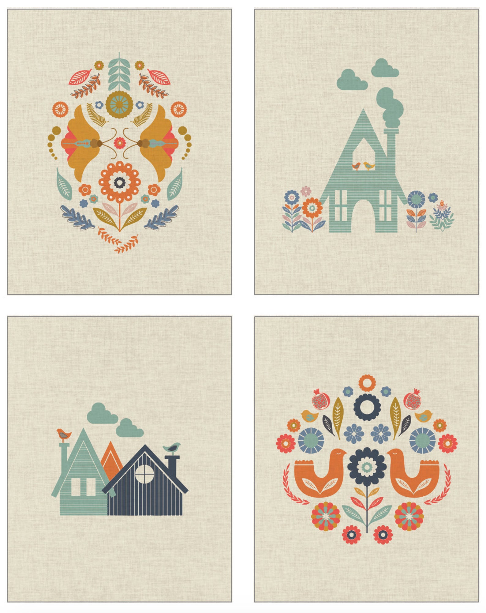 12 Scandinavian Wall Decor Set, Nordic Printable Wall Art, Scandi Style ...